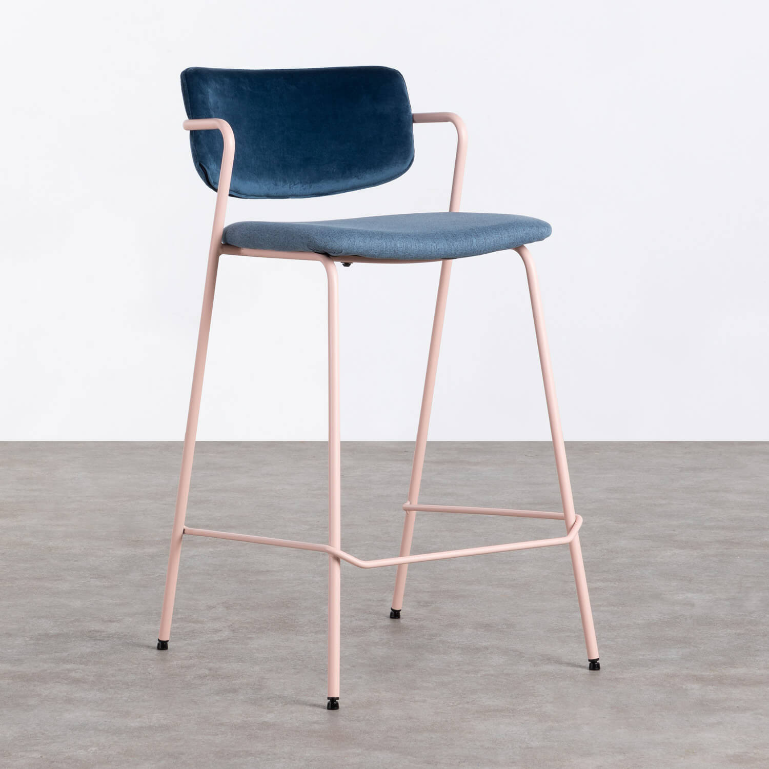 Barhocker aus Samt und Stoff (65 cm) Irun - themasie.com