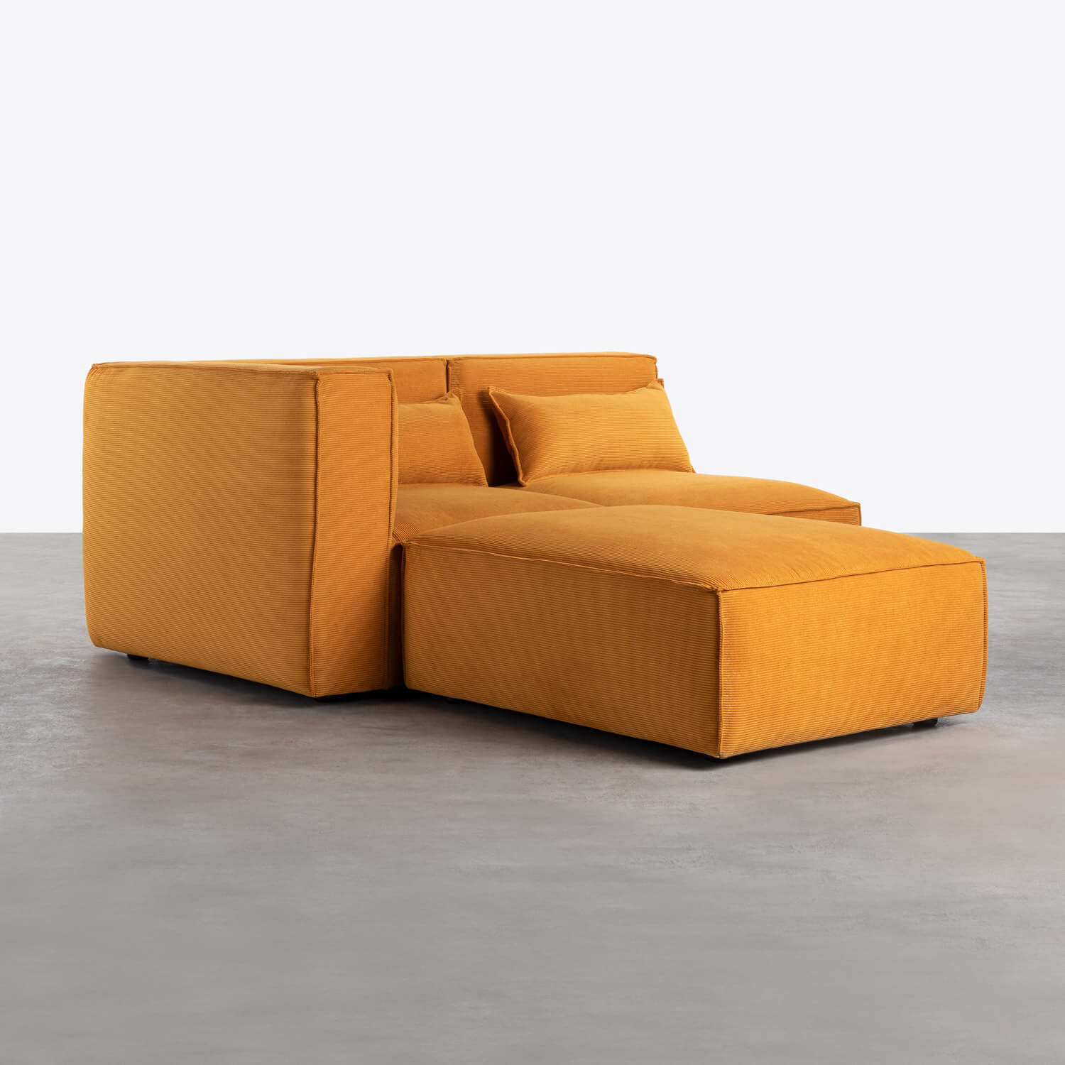 Modulares Sofa 2-Teilig mit Ecksofa und Pouf aus Kord Kilhe - themasie.com