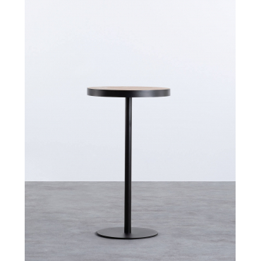 Runder Hochtisch aus Holz und Metall (Ø60 cm) Zoar - themasie.com