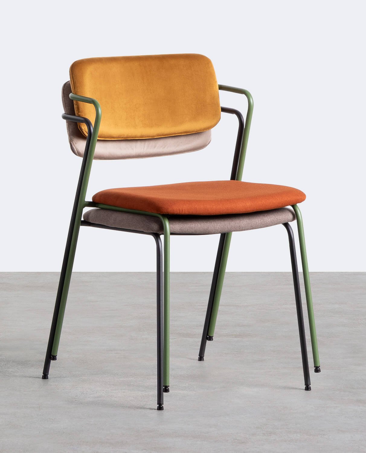 Esszimmerstuhl aus Samt und Stoff Irun - themasie.com