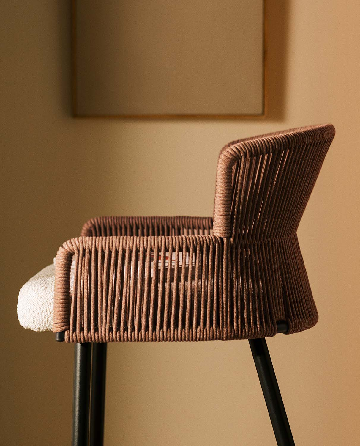 2er-Pack hohe Hocker aus Stoff und Seil (66 cm) Drean - themasie.com