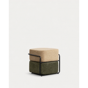 Rechteckiger Pouf mit Abnehmbarem Kissen aus Elin-Stoff - themasie.com