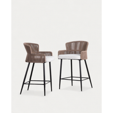2er-Pack hohe Hocker aus Stoff und Seil (66 cm) Drean - themasie.com