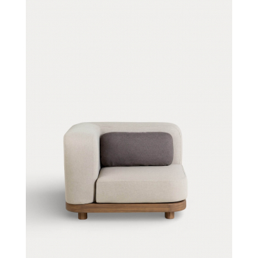 Eck-Gartenmodul aus Akazienholz und Stoff für modulare Sofas Redik ...