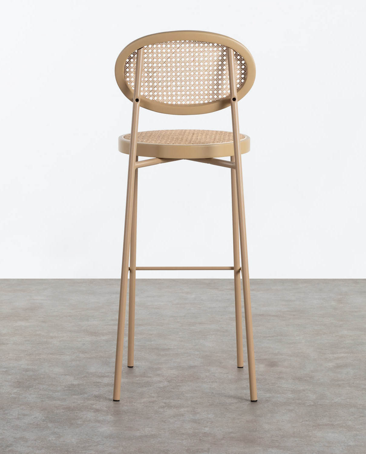 Taburete Alto de Ratán Natural y Metal (75 cm) Vili - themasie.com