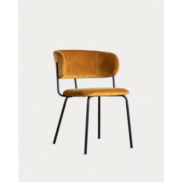 Pack 4 Sillas de Comedor de Terciopelo y Metal Bonse - themasie.com