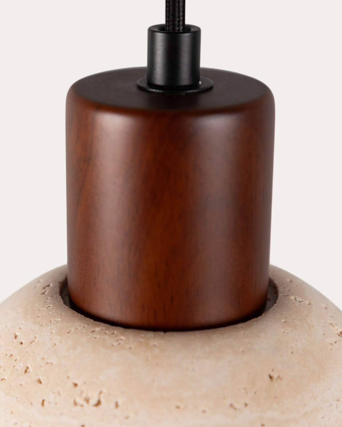 Lámpara de Techo de Mármol Travertino y Madera May - themasie.com