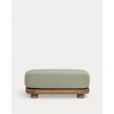 Módulo Puff de Jardin de Madera de Acacia y Tela para Sofá Modular ...