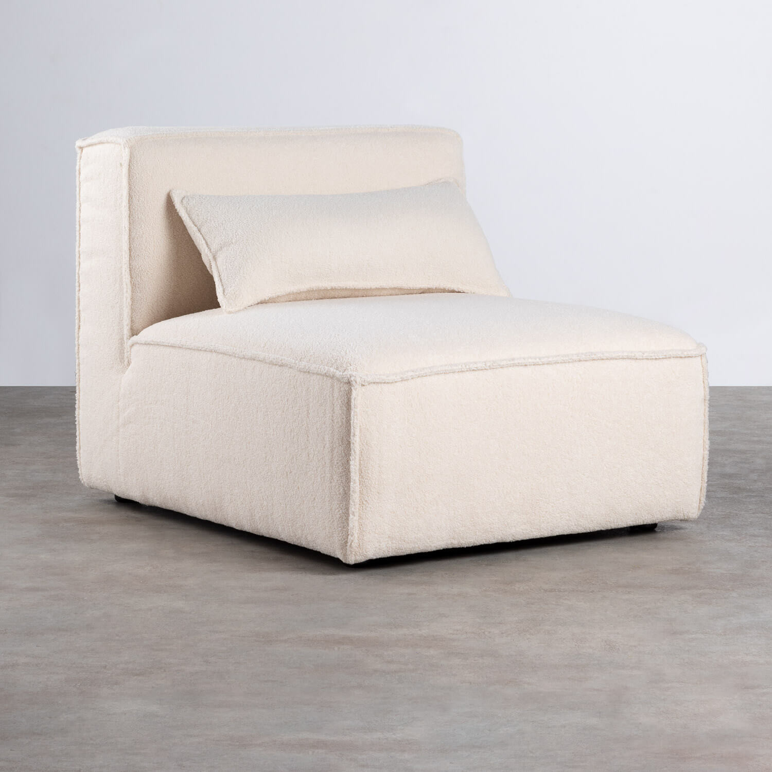 Canapé Modulable 3 Pièces avec 2 Fauteuils en Tissu Bouclé Kilhe ...