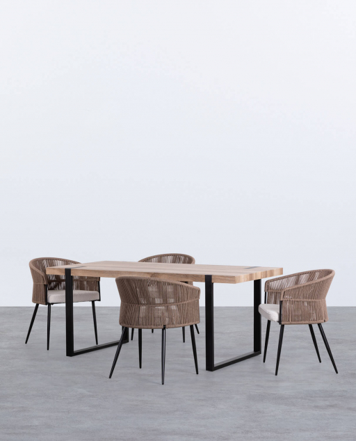 Set de Table de Salle à Manger Ronde en Verre Trempé Kolu et 4 Chaises ...