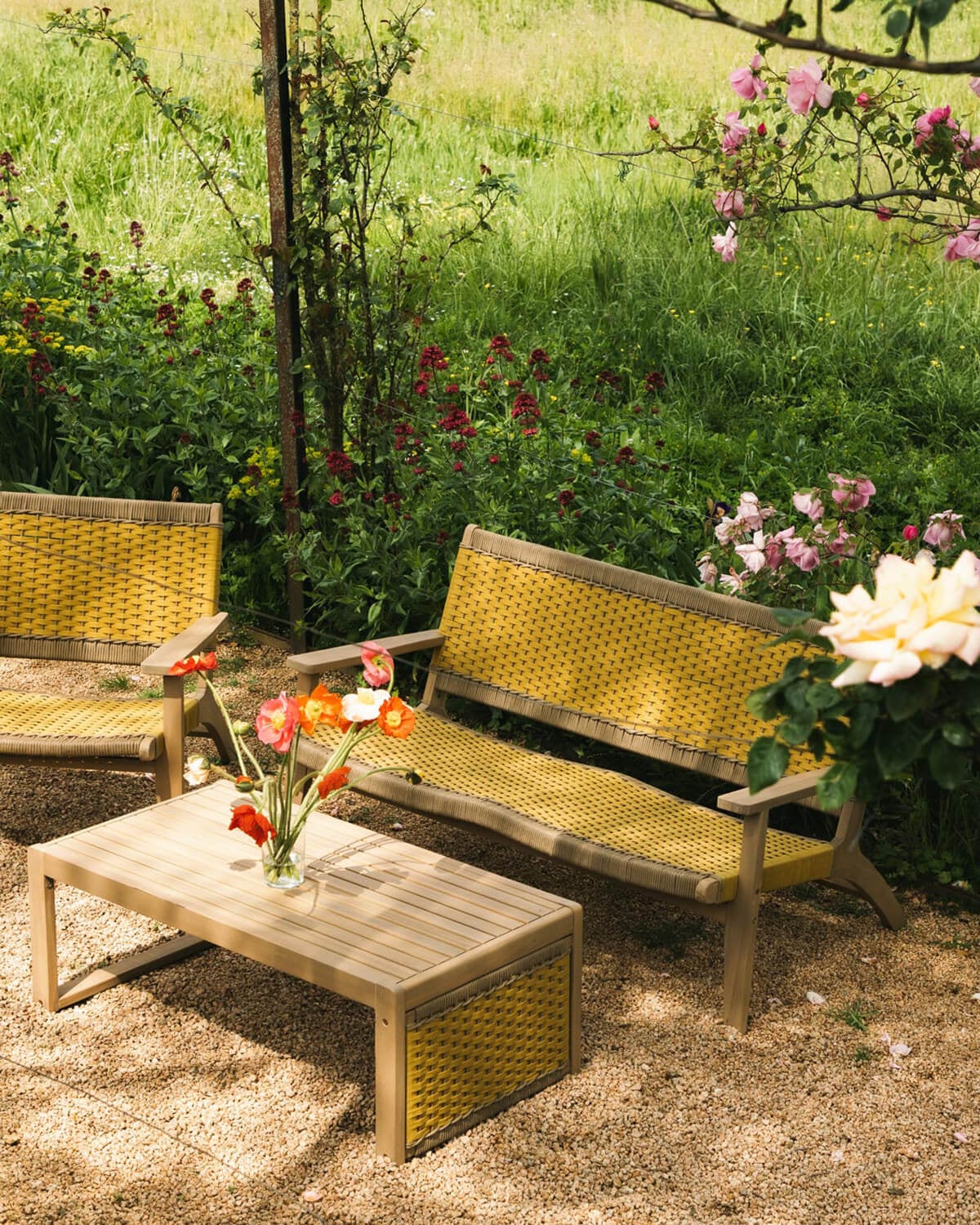 Canapé de Jardin 2 Places en Bois d'Acacia et Corde Mirle - themasie.com
