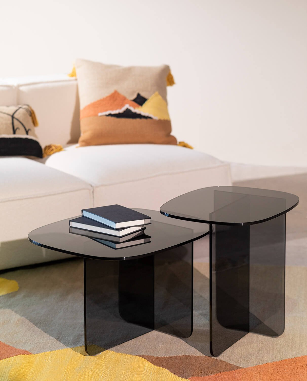 Conjunto de mesa lateral e mesa de centro de vidro temperado Urel ...