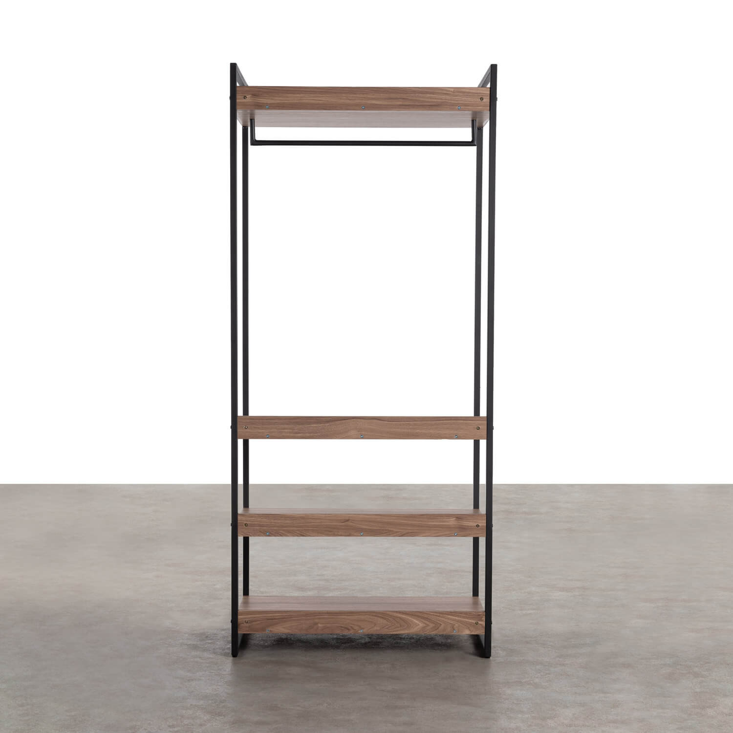 Coat Rack Stand with Metal and MDF Shelves (180x80) Mirey - themasie.com