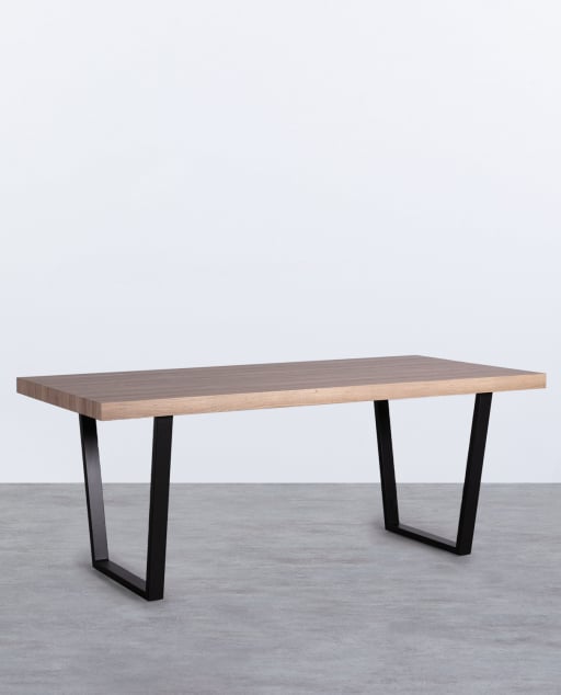 Round Wood and Metal Dining Table (Ø100 cm) Irem - themasie.com