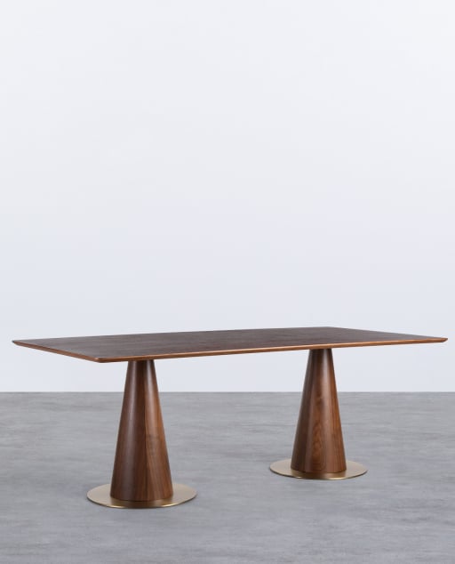 Round Wood and Metal Dining Table (Ø100 cm) Irem - themasie.com