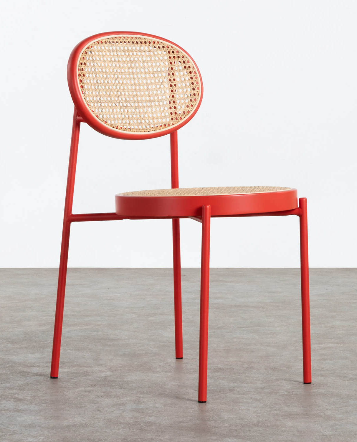 Natural Rattan and Metal Dining Chair Vili - themasie.com