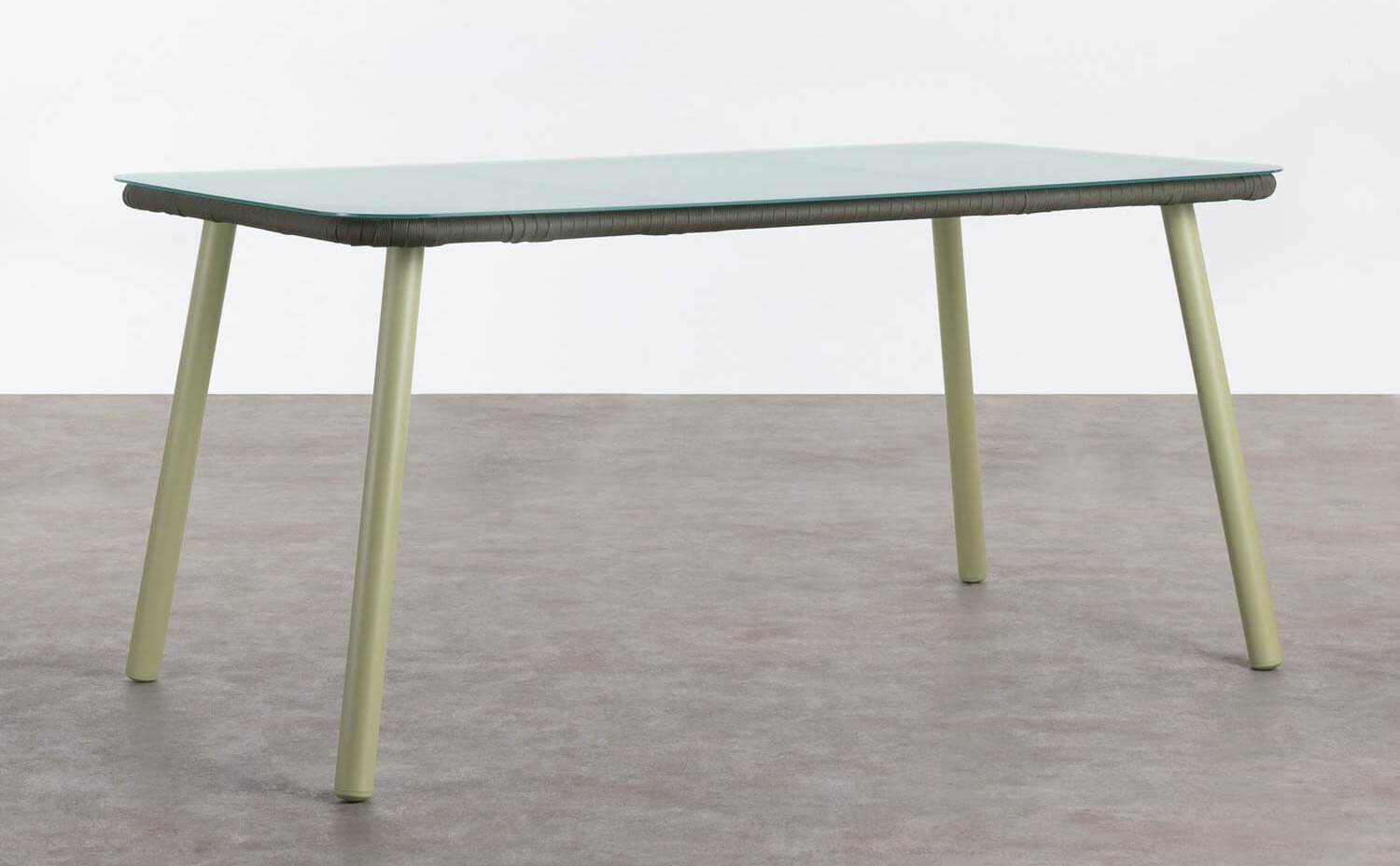 Rectangular Aluminium and Glass Dining Table (160x90 cm) Drian ...