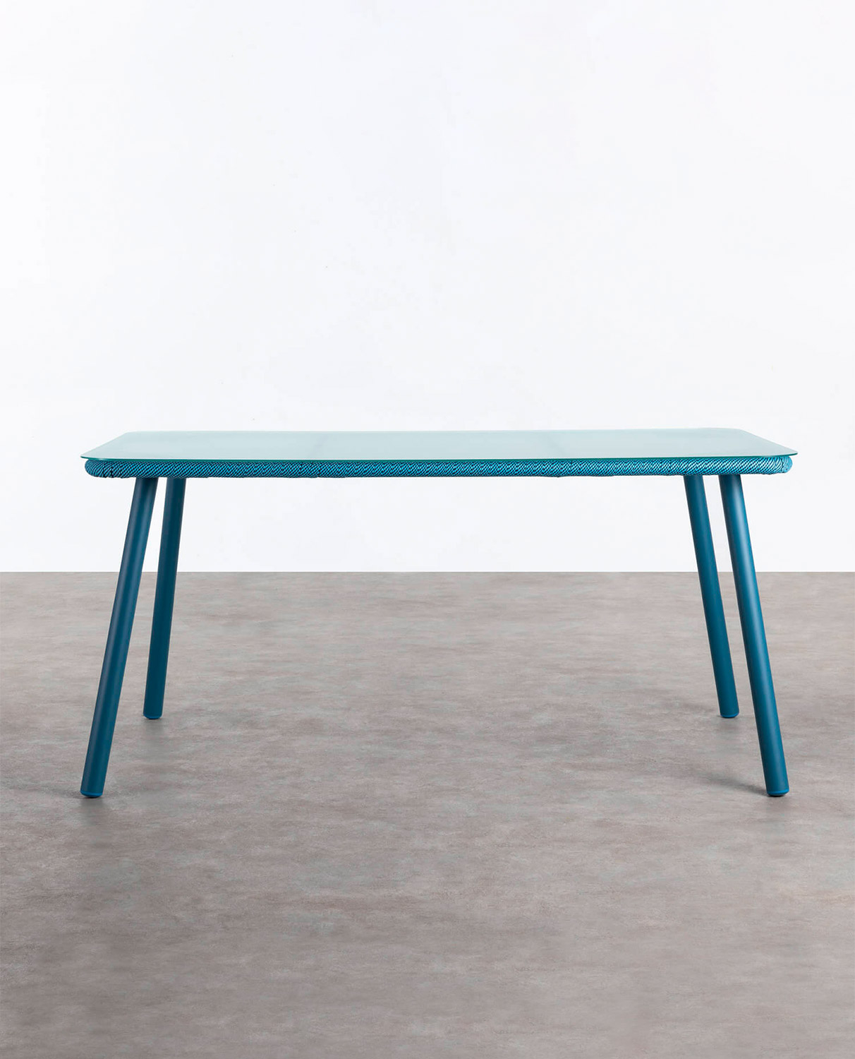 Rectangular Aluminium and Glass Dining Table (160x90 cm) Drian ...