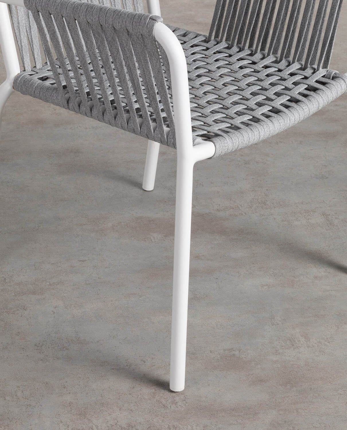 Aluminium and Rope Outdoor Dining Chair Drian Trend - themasie.com