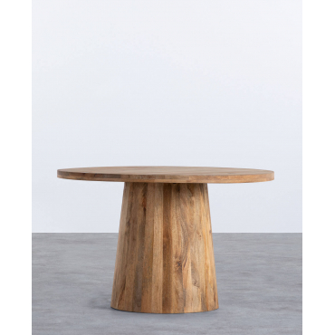 Round Mango Wood Dining Table (Ø120 cm) Doran - themasie.com