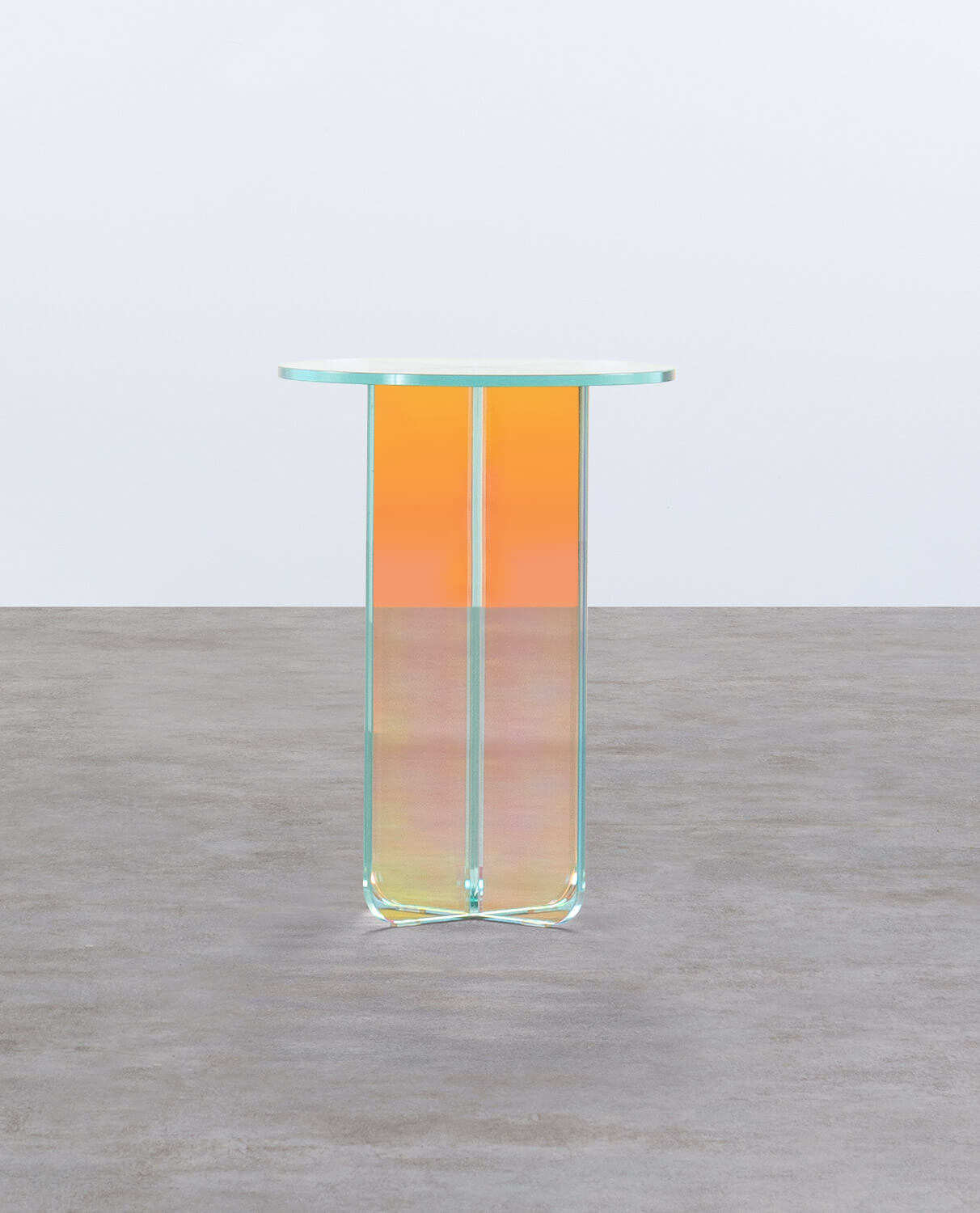 Set of Iridescent Tempered Glass Side Table and Coffee Table Iris ...