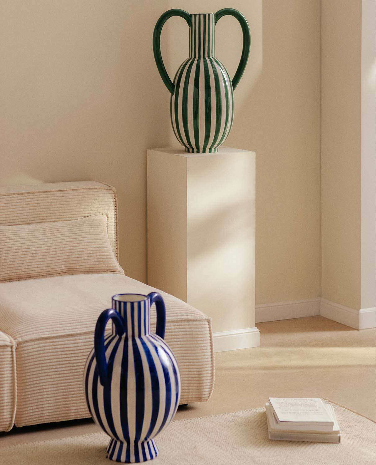 Tall Dolomite Vase XL Peral Lines - themasie.com