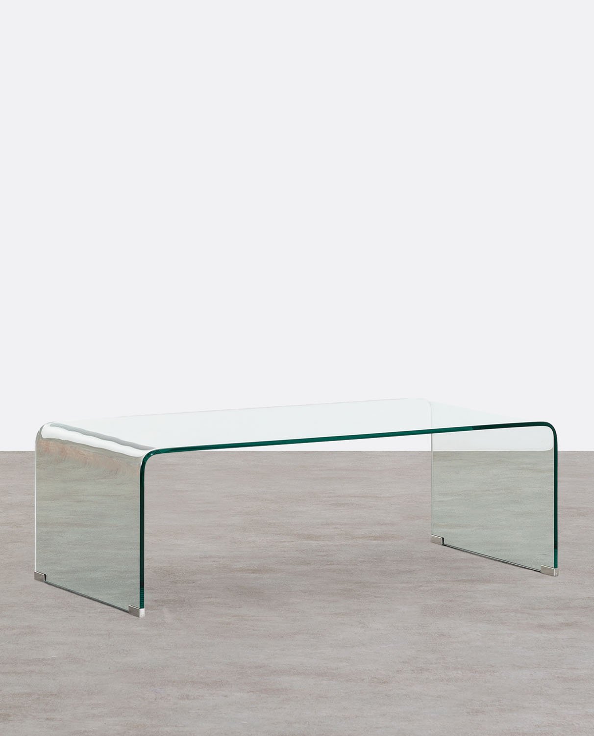 Rectangular Coffee Table in Tempered Glass 120x60 cm Curve