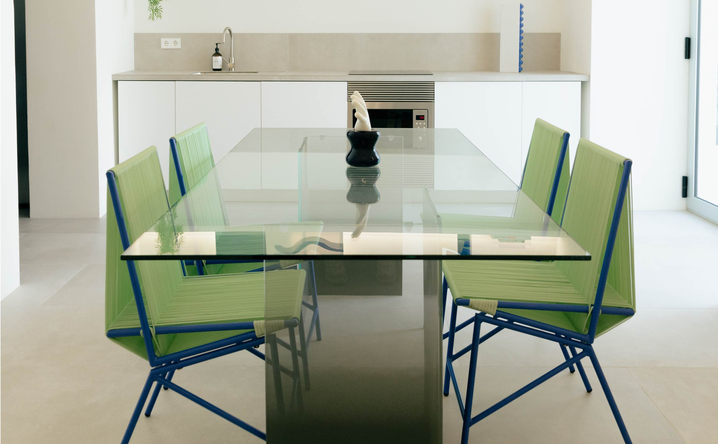 Rectangular Tempered Glass Dining Table 210X100 cm Draua