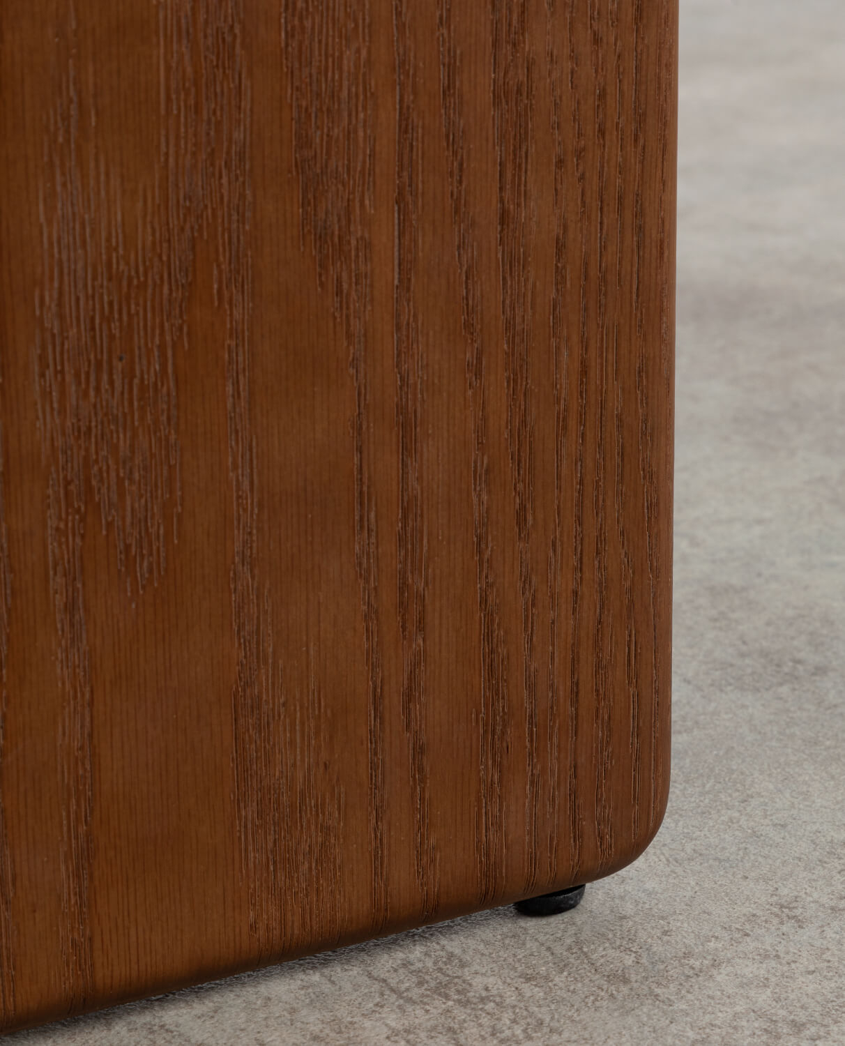 Rectangular Curved Glass and Wood Side Table (45x40 cm) Clery ...