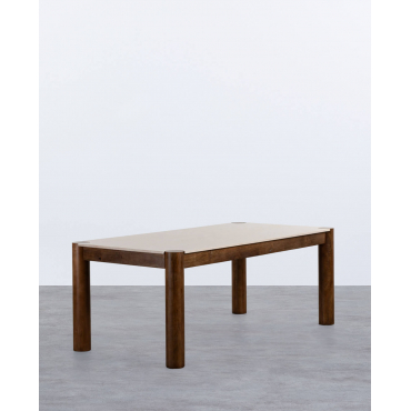 Botticino Marble and Mango Wood Rectangular Dining Table (200x100 cm) Dublin - themasie.com