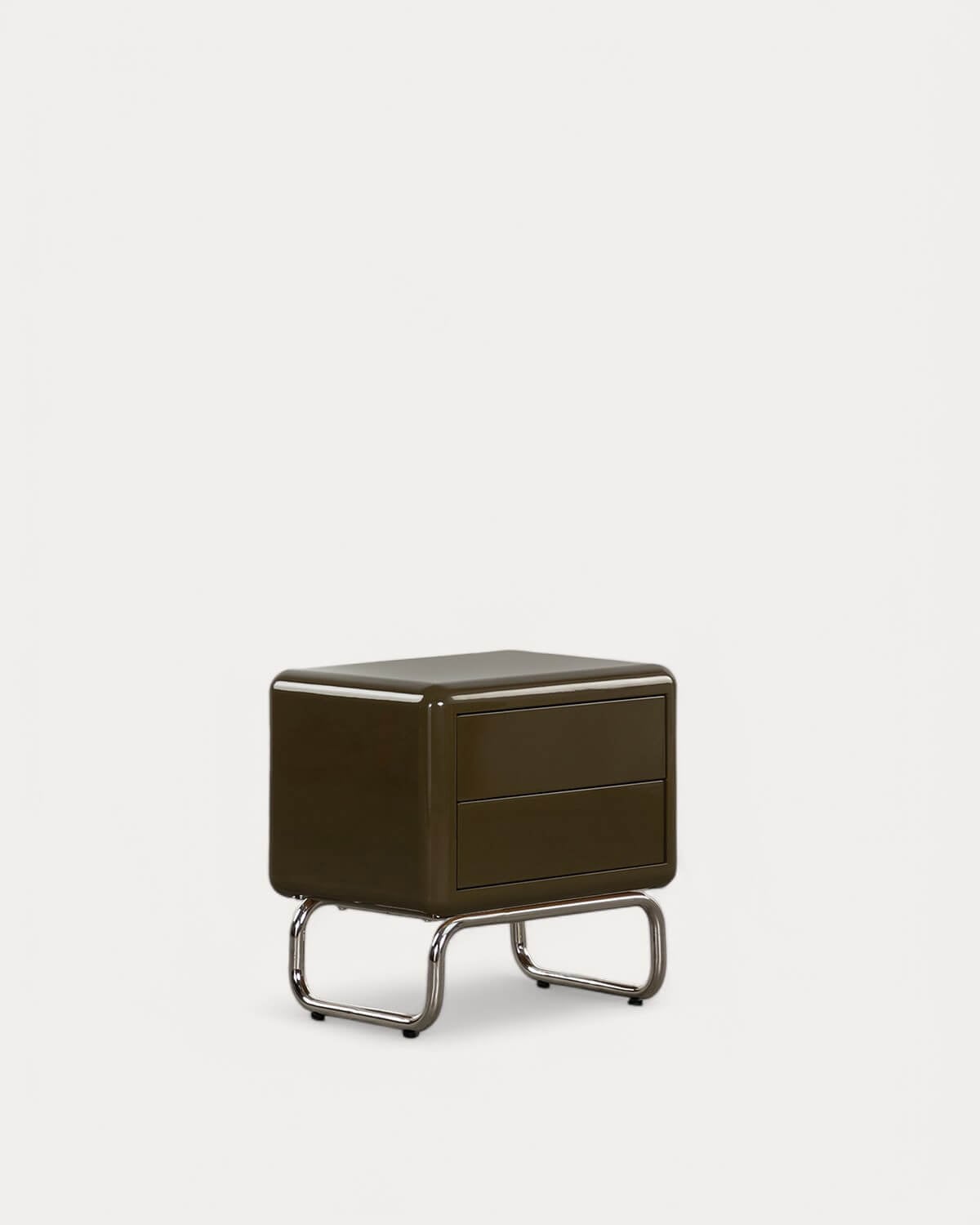 Bedside Table With 2 Drawers in Wood and Metal (55x40 cm) Candela ...