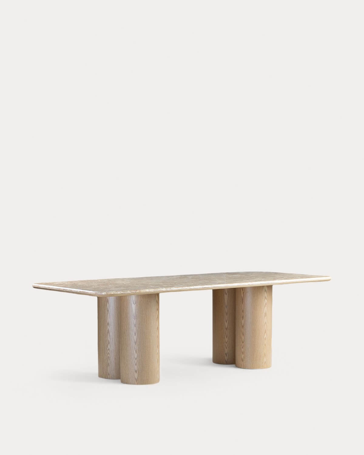 Rectangular Marble and Wood Dining Table (240x110 cm) Aegir - themasie.com